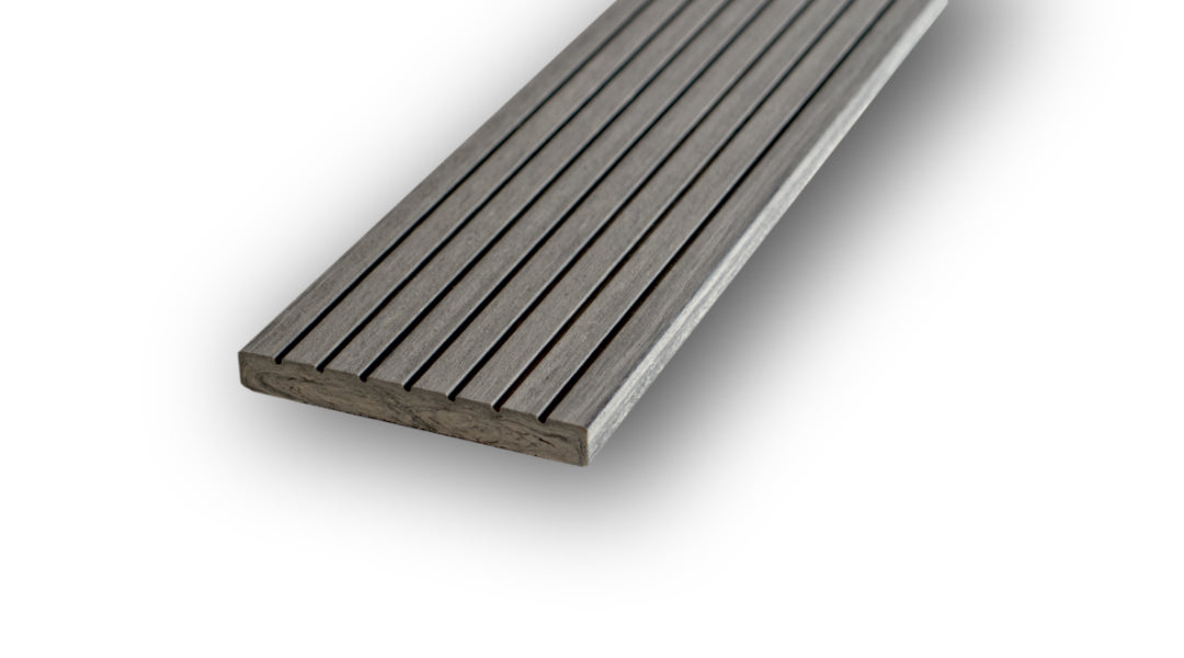 Buy WPC flat strip / cover strip 80x10mm stone grey online. – Gunreben